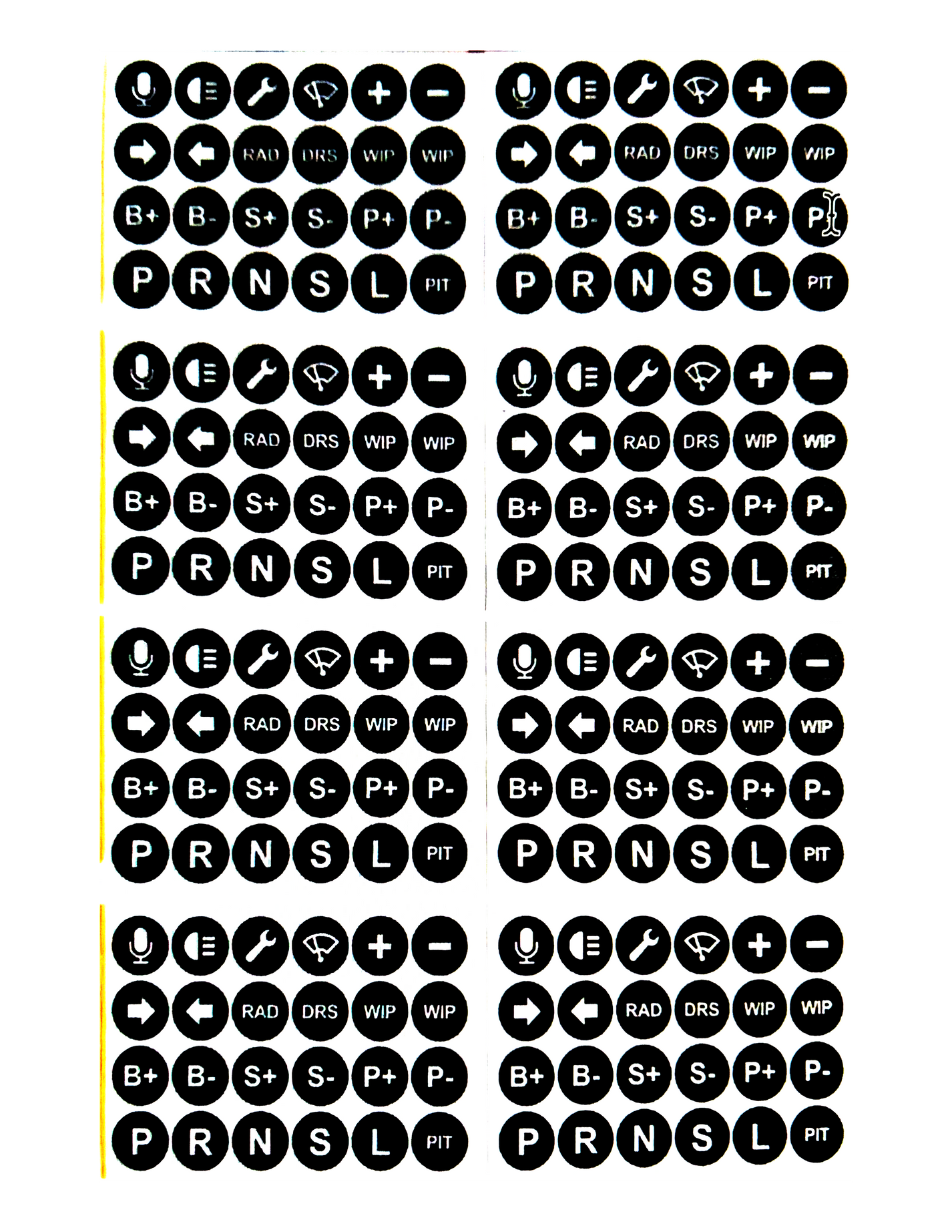 Backlit Sim Racing Button Stickers | 10mm Frosted PVC, 3M Adhesive ...